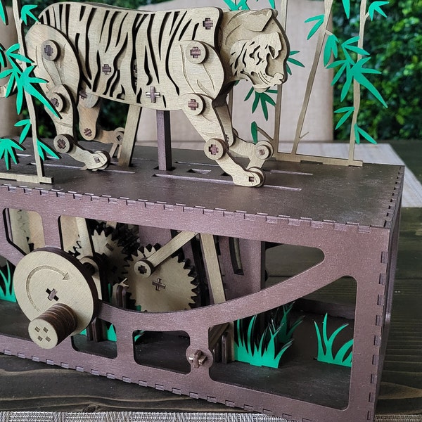 DIGITAL FILE - Walking Tiger Automata - Laser Cutter Files ...