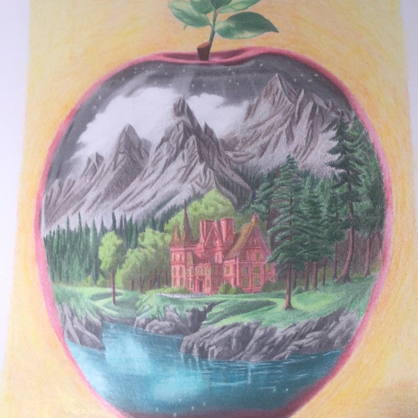 50 Miniworld in an Apple and Other Miniature Worlds Grayscale Coloring ...