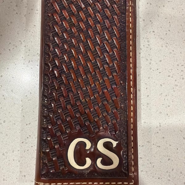 Handmade Western Custom Roper Wallet With Logo or Brand or Initials. - Etsy