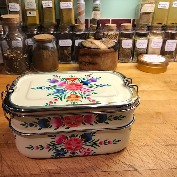Hand Painted Masala Dabba Spice Tin, Spice Dabba, Beautiful Masala Box ...