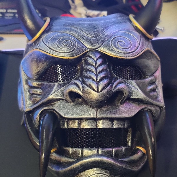 Cool Badass Face Masquerade Mask for Men, Samurai Assassin Scary Oni ...