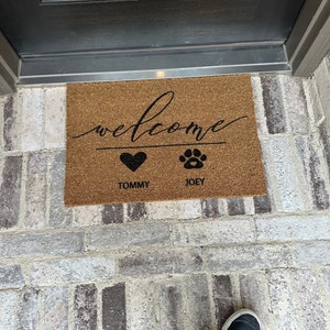 Modern Spring Flowers and Leaves Welcome Mat Durable - Etsy