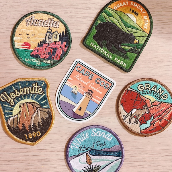 Embroidered Iron-on National Park Patches, GET 5, 10, 20, 30, 50 ...
