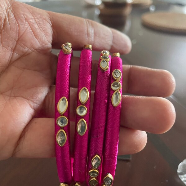 Silk Thread Bangles/women Bangles/ Bangles/kids Bangles/maggam Work ...
