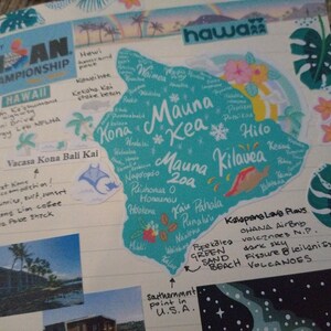 Kawaii Oahu Map Sticker Hawaii - Etsy