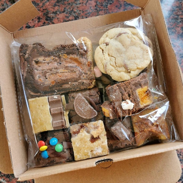 Broken Bakes Box: Cookie, Brownie & Cake Selection, Edible Gift - Etsy UK
