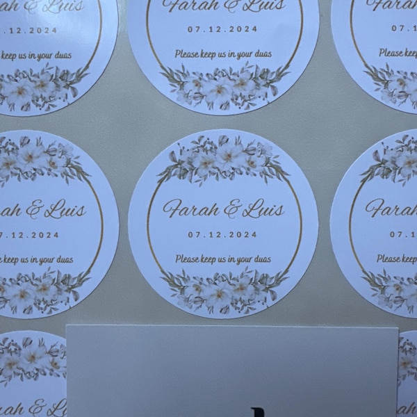 25x Personalised Chocolate Wedding Favours, Walima Favours, Zamzam ...