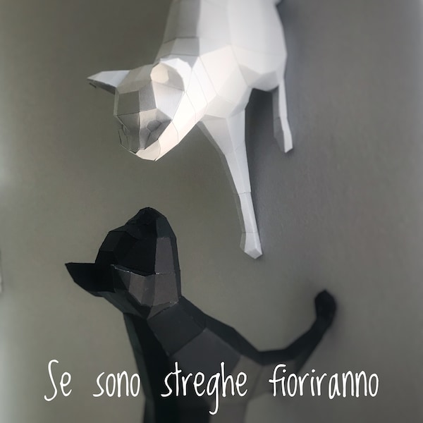 Papercraft Cats PDF Templates (couple), DIY Low Poly Papercraft: Make ...