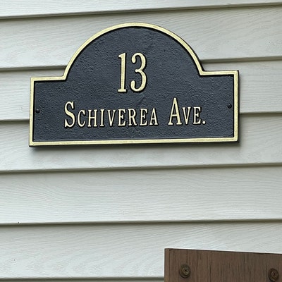 Metal Address Plaque Personalized Cast With Arch Top large - Etsy
