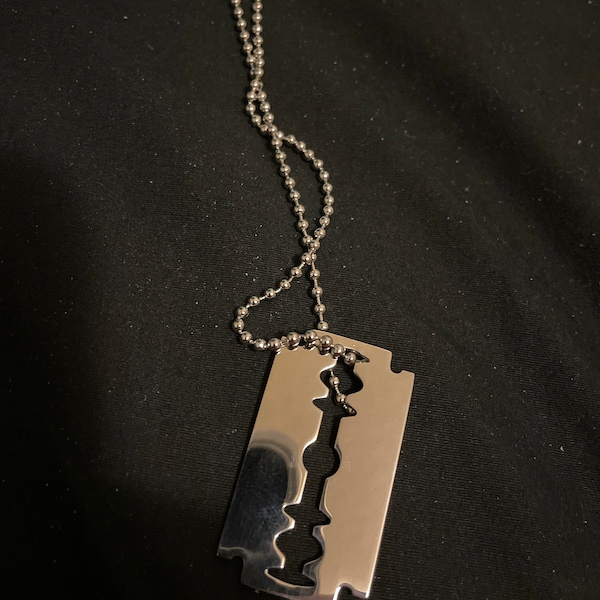 Stainless Steel Razor Blade Pendant, Hypo Allergenic Jewelry, Razor ...