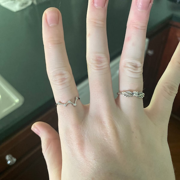 Cassiopeia Ring in Solid Sterling Silver, Dainty Constellation Ring ...