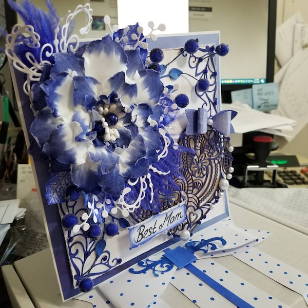 Handmade Birthday Card, Ladies Floral Greetings Card, Flower Cards ...