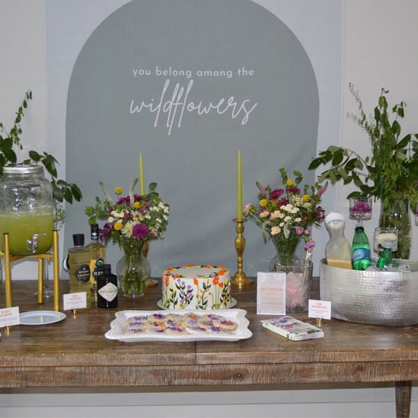 Arch Personalized Party Backdrop | Customizable Banner for Retro Boho ...