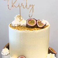 Acrylic Thirty Cake Topper Decoration Various Colours 18k Gold Plated ...