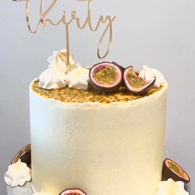 Acrylic Thirty Cake Topper Decoration Various Colours 18k Gold Plated ...