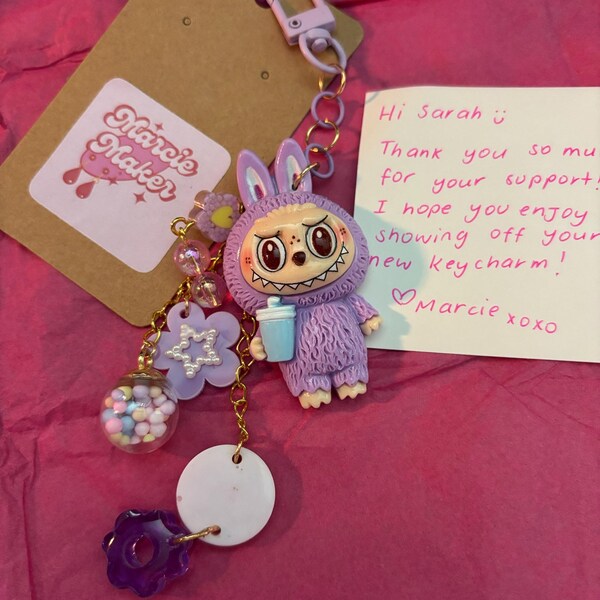 Labubu Bag Charm Keychain | Cute Labubu Bag Accessory Keychain | Pop ...