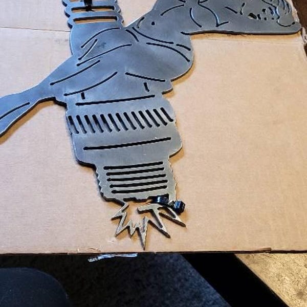 Pin-up Girl Spark Plug Metal Sign – CNC Garage Wall Art - Etsy