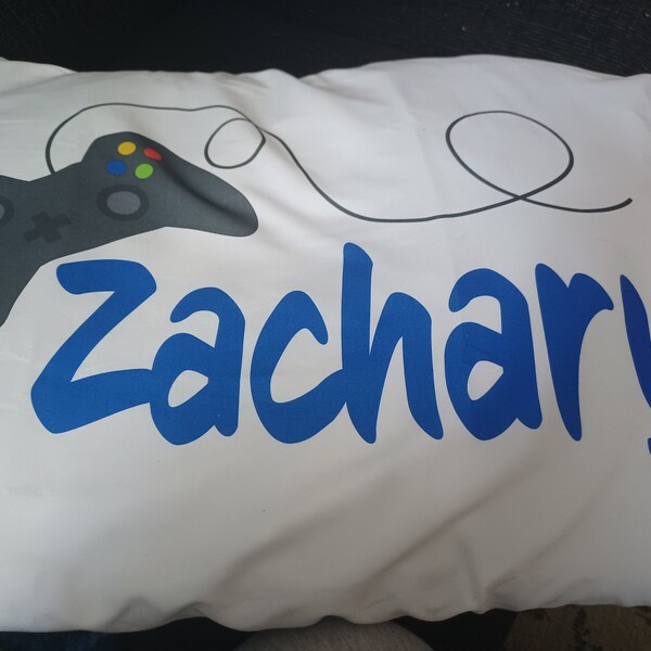 Personalized Boys Pillowcase Video Game Pillow Case BLUE Kids ...