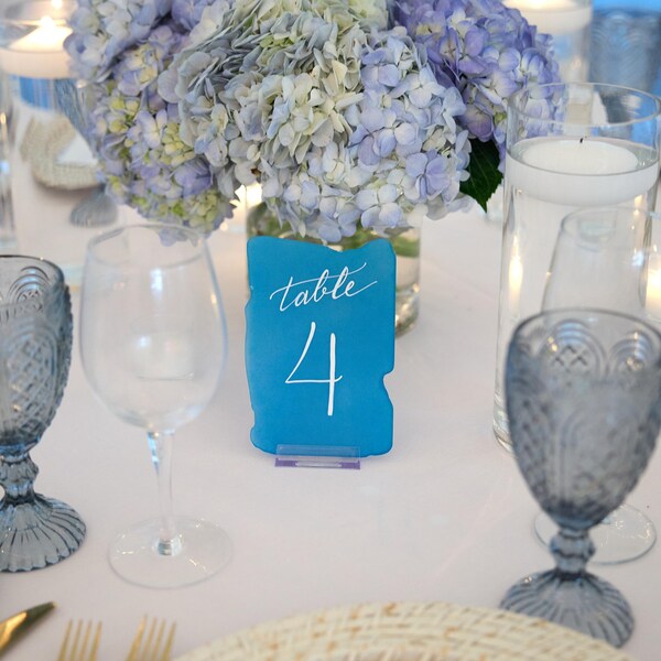 Sea Glass Table Signs With Acrylic Stands - Etsy