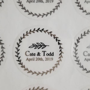 Foiled Round Wedding Labels, Wedding Favour Label, Foiled Envelope Seal ...