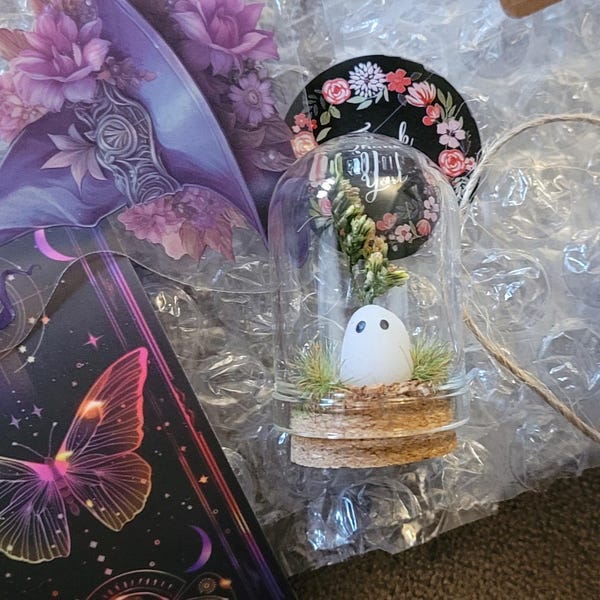 Adopt a Glowing Ghost in Glass Dome,spooky Gift,handmade Pet Ghost - Etsy