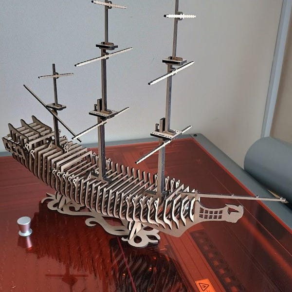 The Black Pearl Laser Cut File | 3D Wooden Sailboat Model | DIY Laser ...