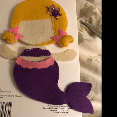 Felt Mermaid Pattern Felt Mermaid Doll Felt Mermaid Ornament PDF and ...