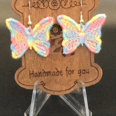 Butterfly FSL Earrings Embroidery Design / Machine Embroidery ...