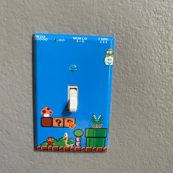 Classic Super Mario Bros. Themed Light Switch Cover, Outlet Cover - You ...