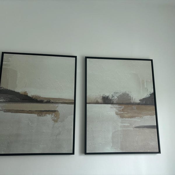 Moderne einfache neutrale Kunst 3er Set Beige nordische Wandkunst Einfache abstrakte Kunst ...