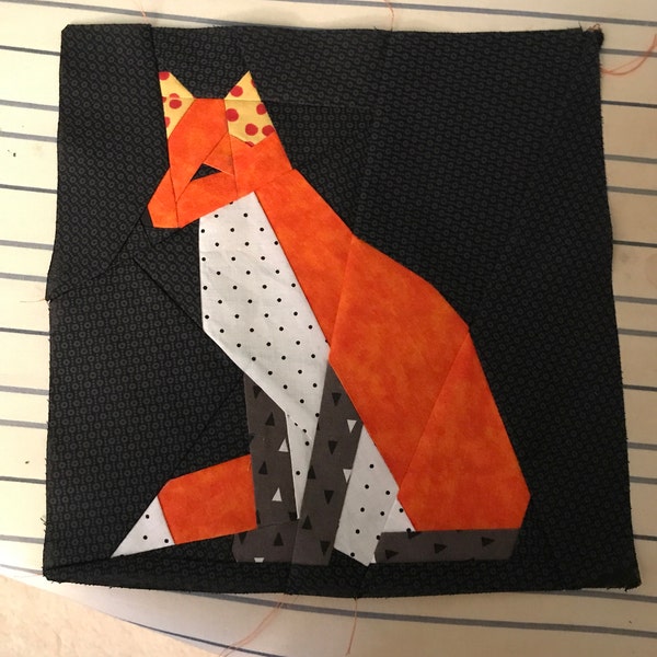 Red Fox Paper-piecing Quilt Pattern, PDF - Etsy