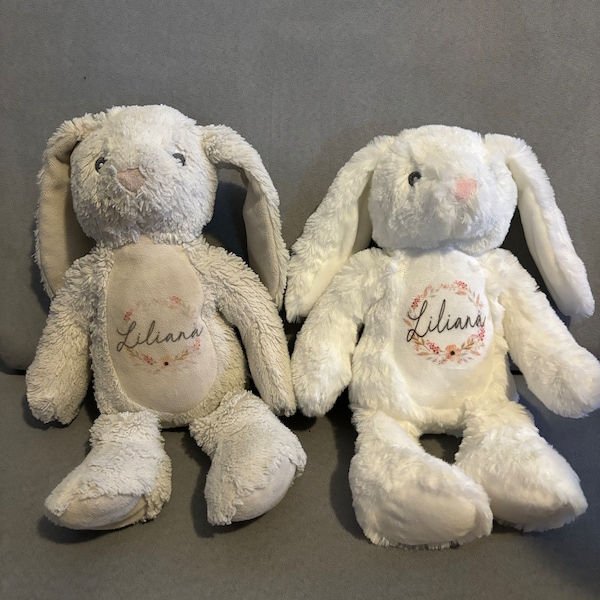 Personalised Bunny Rabbit, New Baby Gift, Customised Plush Soft Toy ...