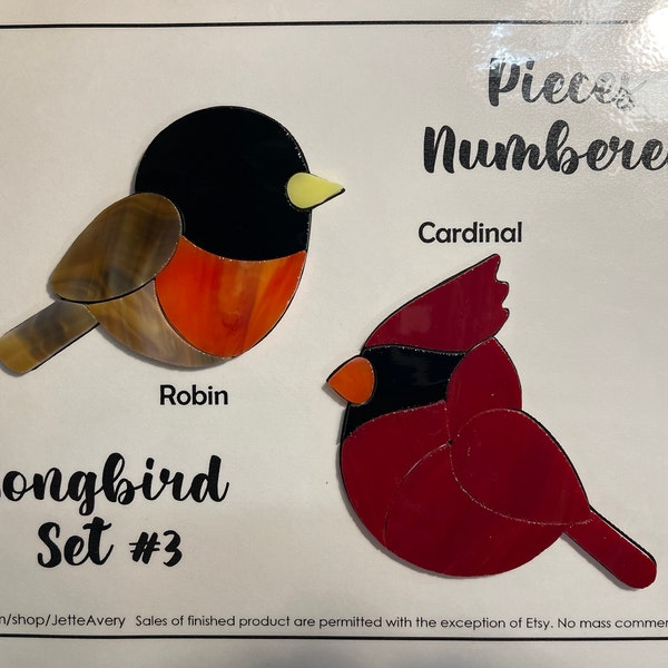 Pattern- Songbird Set #3- Robin and Cardinal - Etsy