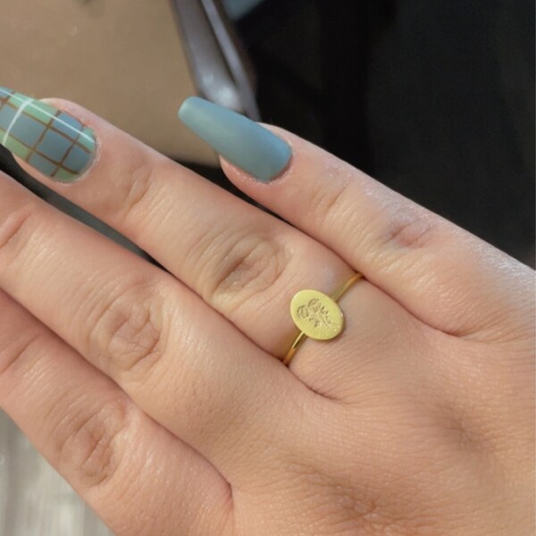 Birth Flower Ring, Floral Ring, Bridesmaid Gift, Minimalist Ring ...