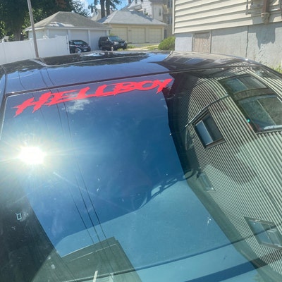 CUSTOM TEXT Vertical STACKED Windshield Vinyl Side Decal Sticker Truck ...
