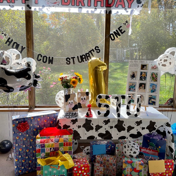 Holy Cow I'm One, Cow Garland, Cow Banner, Cow Decor, Babies Room Cow ...