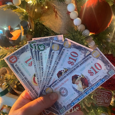 Printable North Pole Santa Money, Play Money, Christmas Dollar Bill ...