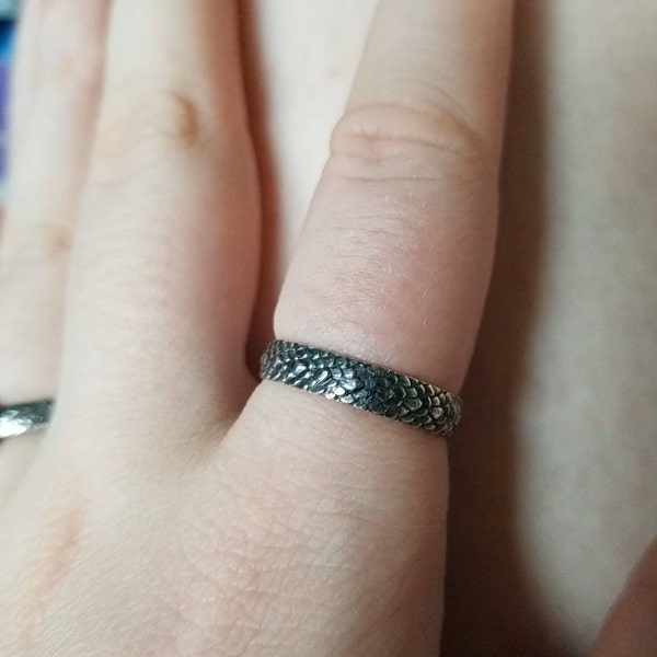 Silver Snake Ring Dragonscale Ring Dragon Scale Ring Snakeskin Ring ...