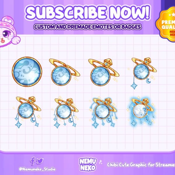 Custom Cute Sub Badges or Bit Badges for Twitch / Youtube / Discord ...