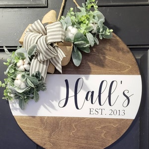 Welcome Door Sign Personalized Door Hanger Family Name Sign - Etsy