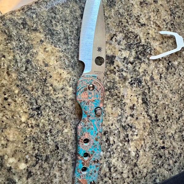 MINI Bugout Crossfade Micarta Scales Natural Linen Flytanium Gear Knife ...