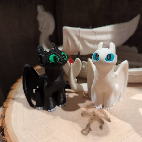 Toothless & Light Fury Christmas Tree Ornaments! - Etsy