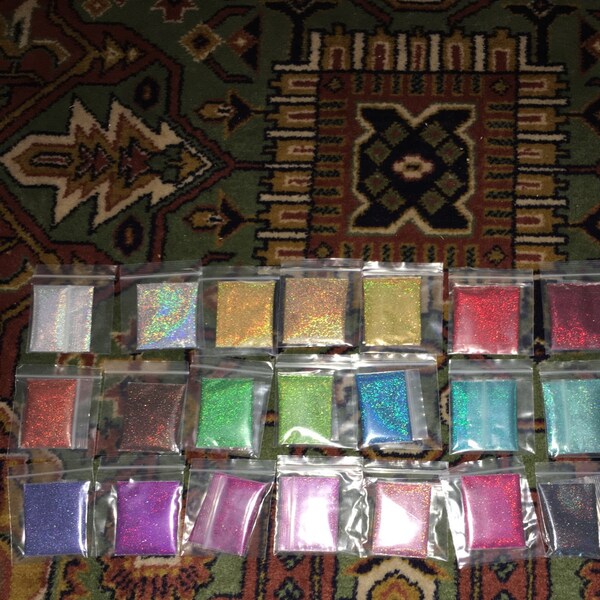 24-bag Ultra Fine Holo Glitter Sample Pack | 0.2 MM | 5G | 10G ...