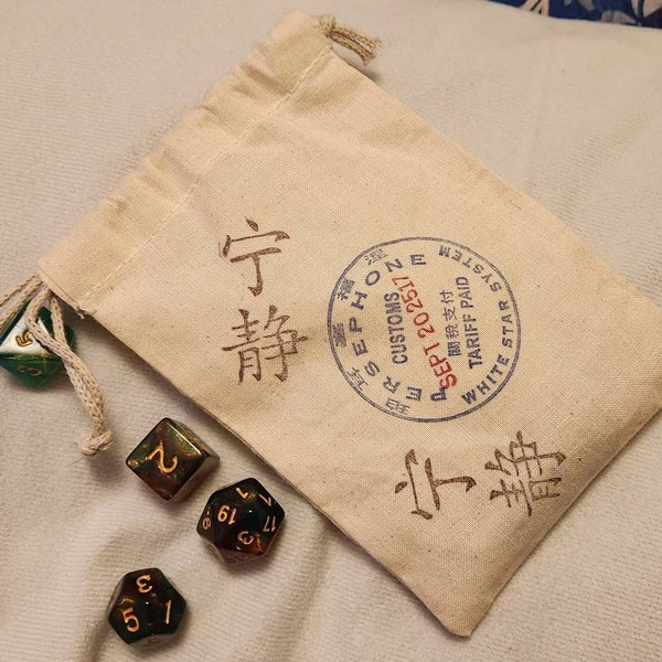 Firefly Serenity Persephone Customs Stamp Dice Bag, Game Piece Bag - Etsy