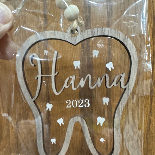 Tooth Ornament, Personalized Custom Name Gift Tag, Dental Hygienist ...