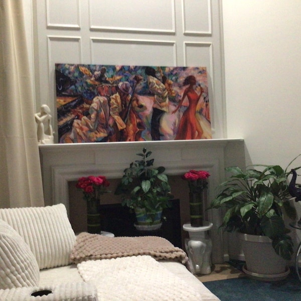 Jazz Band Painting Print on Canvas Extra Large Wall Art African ...