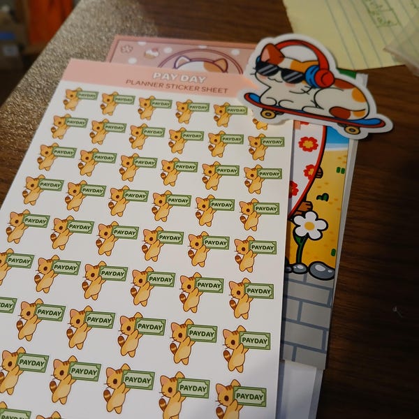 Kawaii Cat Workout Planner Stickers, Workout Reminders, Cute Planner ...