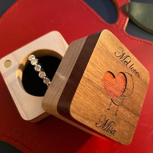 Wooden Sliding Pocket Ring Box for Angagement Small Wood Ring - Etsy