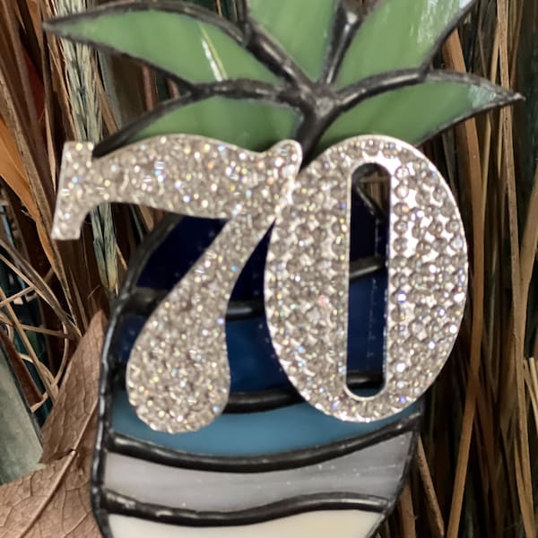 Stunning Large 3” Rhinestone Brooch Pin Number 70 70th Birthday ...
