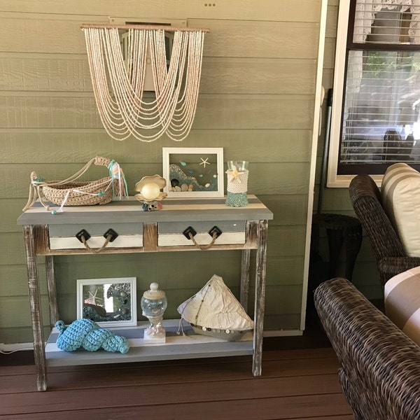 Shells Garland, Coastal Garland, Crochet Garland, Eco Friendly Decor ...